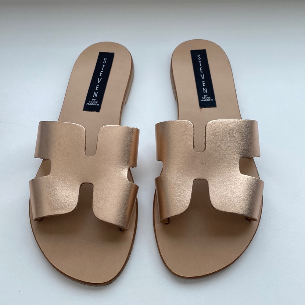 Steve Madden Gold Slides - Gem